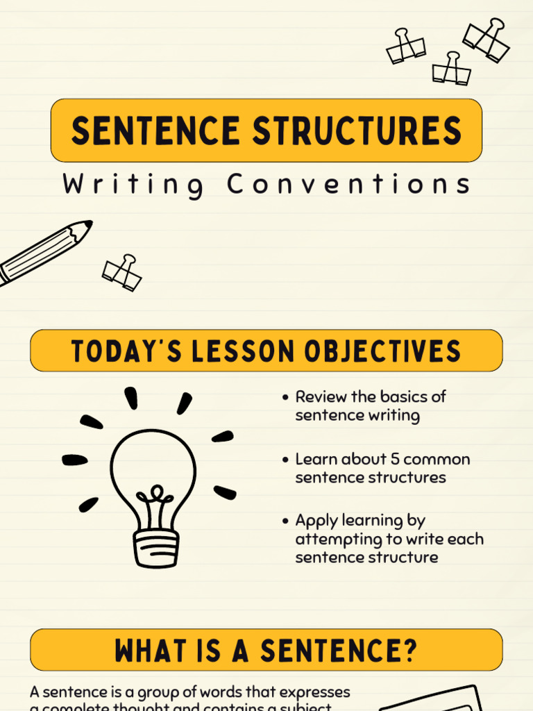 Sentence Structure Practice Presentation in Green and Yellow Doodle ...