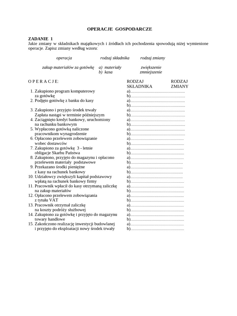 2 operacje gospodarcze | PDF