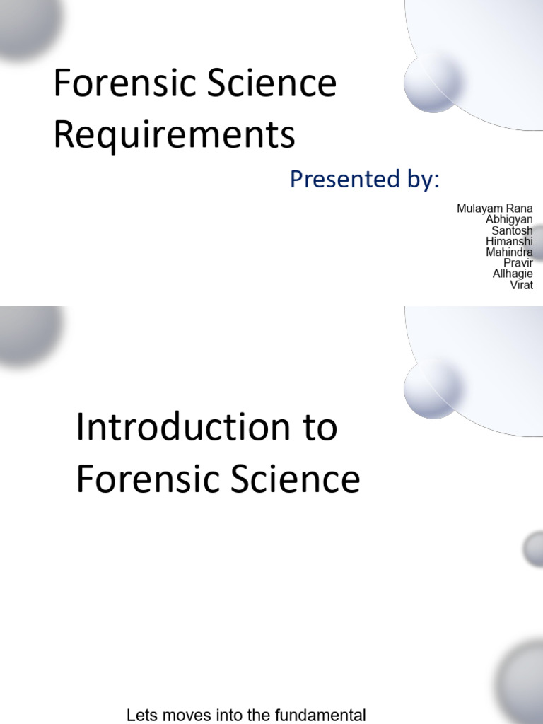 Introduction to Forensic Science Basics | PDF | Forensic Science ...