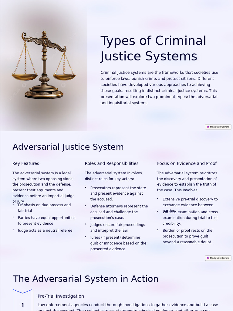 Types of Criminal Justice Systems | PDF | Prosecutor | Trials