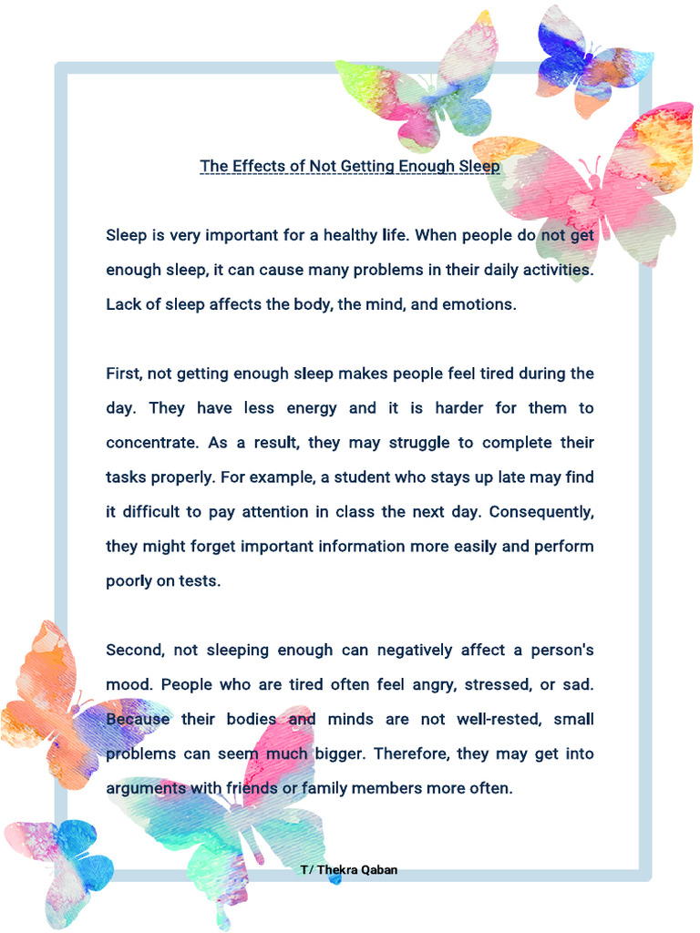 Not Getting Enough Sleep | PDF