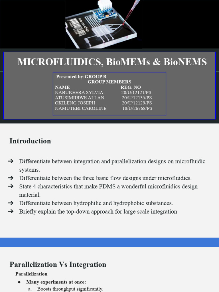 Biomems and Microfluidics GROUP B | PDF | Microfluidics | Water