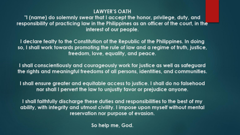 Lawyer's Oath | PDF