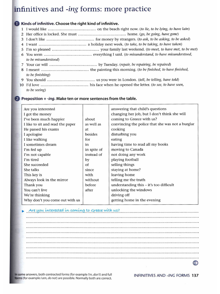 Gerunds and Infinitives General Review | PDF