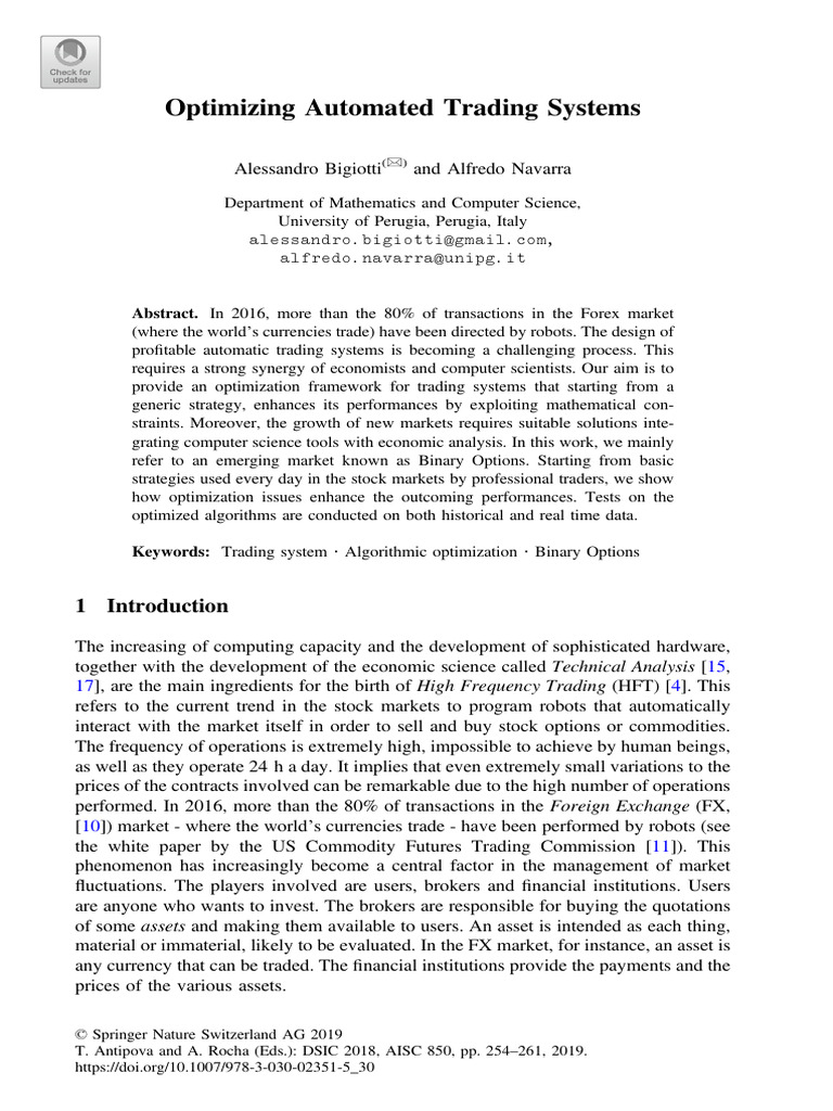 Optimizing Automated Trading Systems | PDF | Algorithmic Trading | Foreign Exchange Market