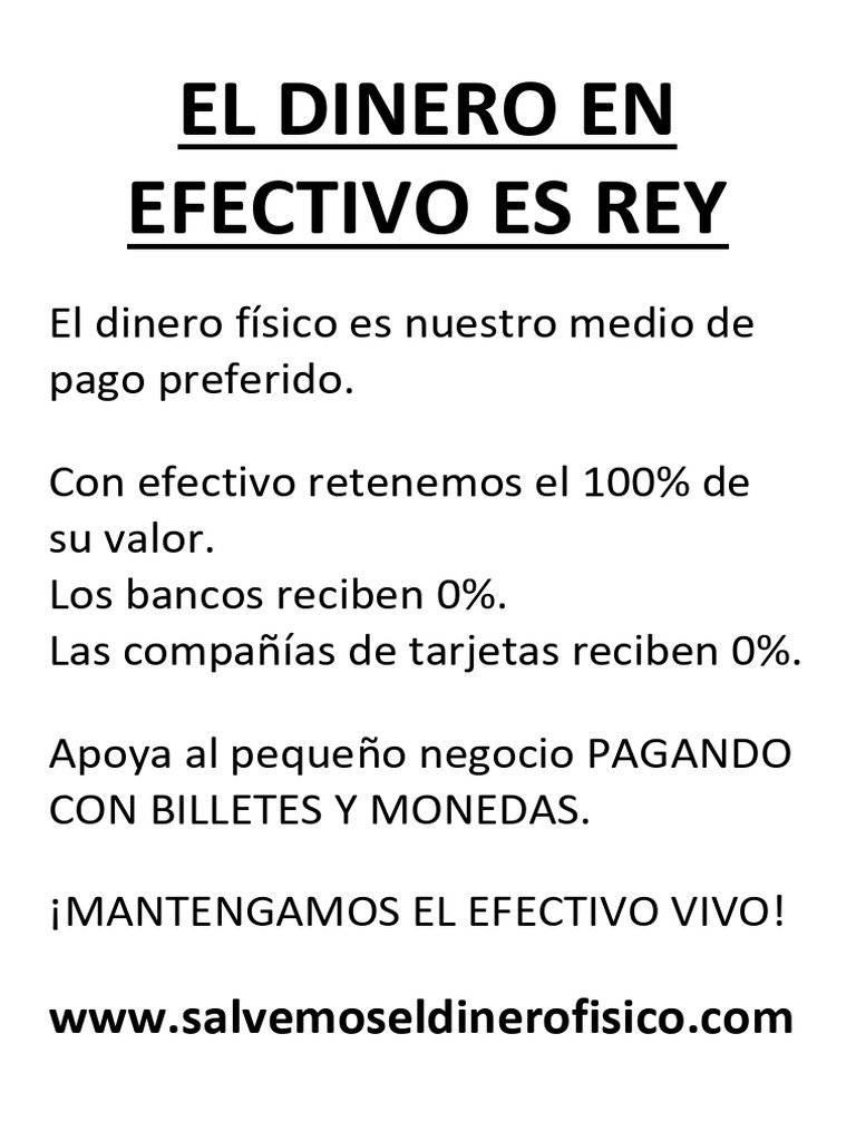 El Dinero en Efectivo Es Rey | PDF
