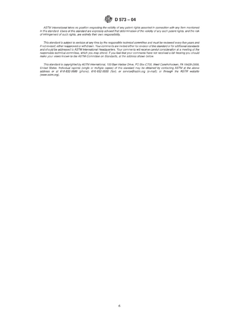Astm D573-04 (2019) 6 | PDF