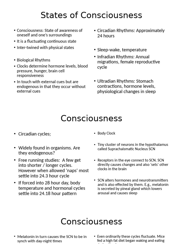 Human Behavior 9 Consciousness | PDF | Circadian Rhythm | Rapid Eye ...