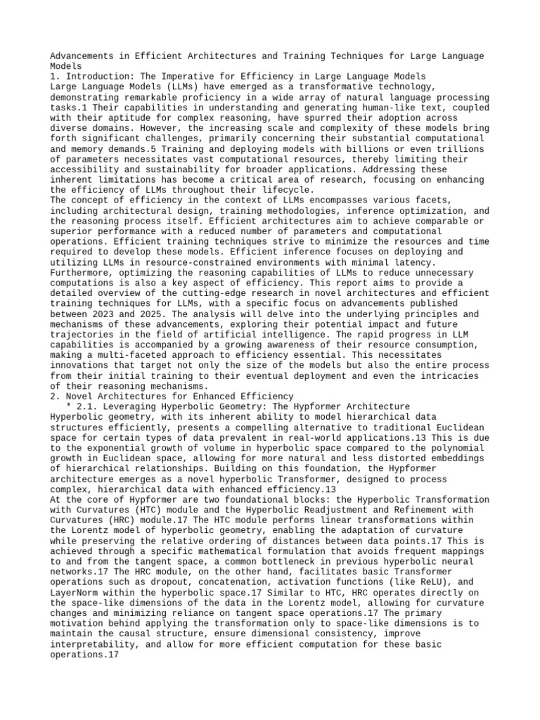 Cutting-Edge LLM Research Deep Dive_ | PDF | Manifold | Hyperbolic Geometry