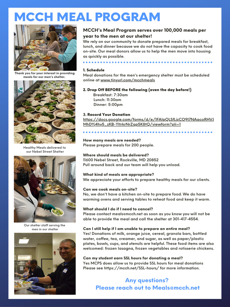 MCCH Meal Program Requirement | PDF | Meal | Lunch