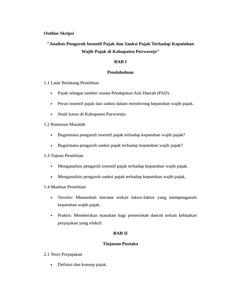Outline Skripsi | PDF