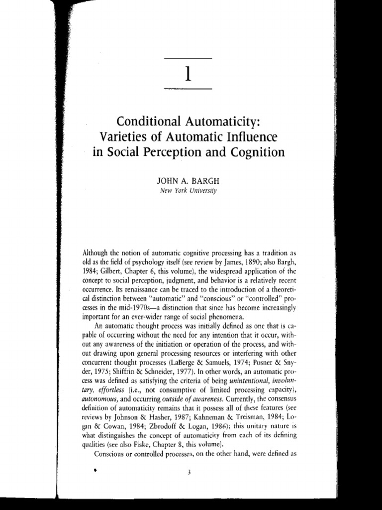 Bargh (1989) - Conditional Automaticity, Varieties of Automatic Influence On Social Perception ...