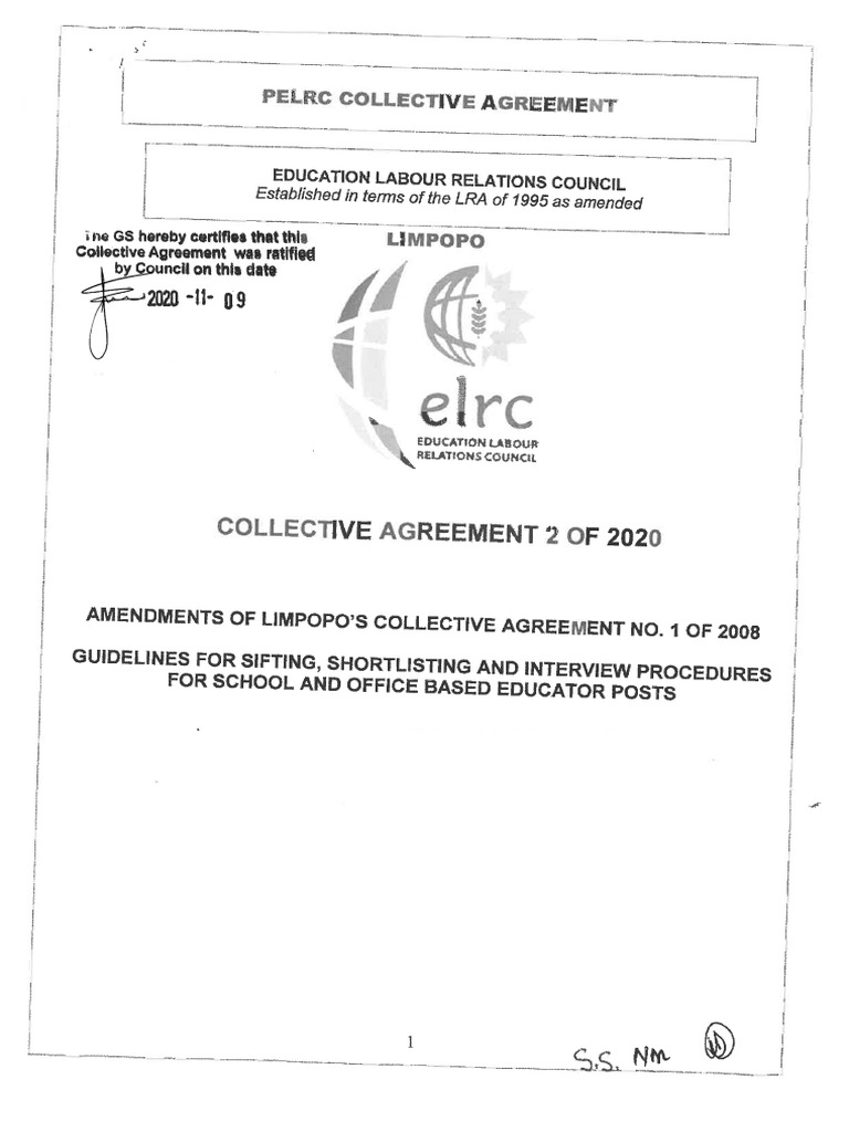 Limpopo Collective Agreement 2 of 2020 | PDF