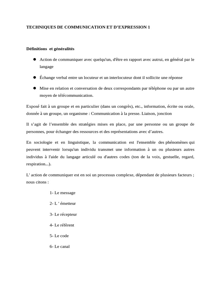 Techniques de communication essentielles | PDF | la communication