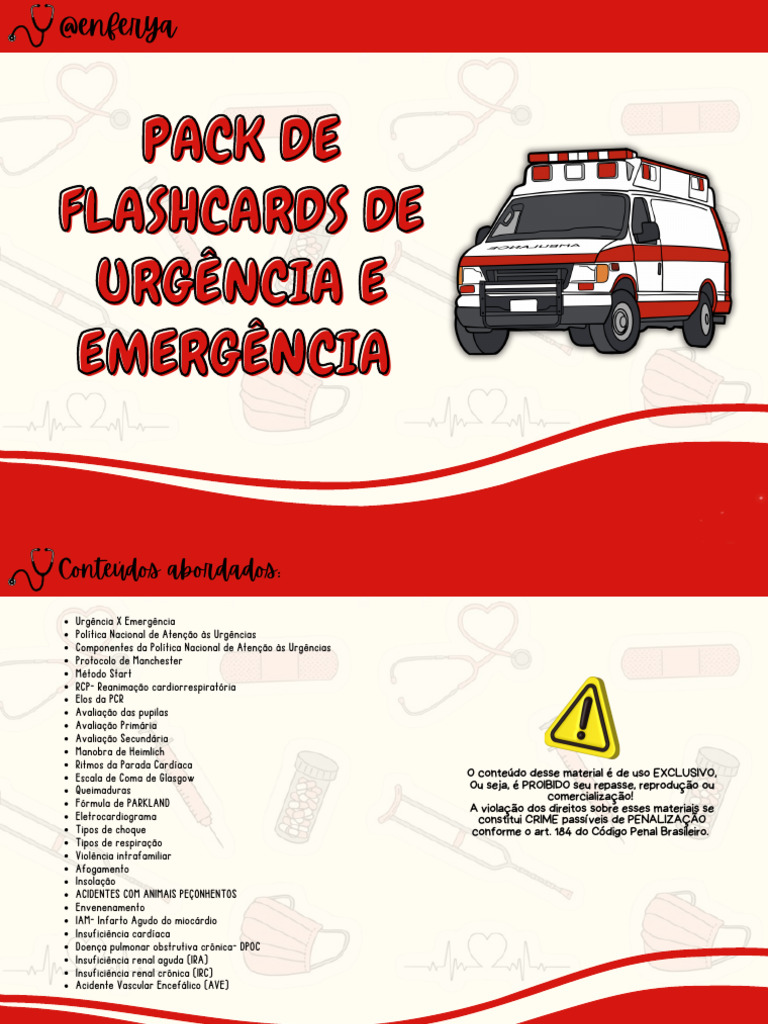 Flashcards: Urgência e Emergência em Saúde | PDF | Violência ...