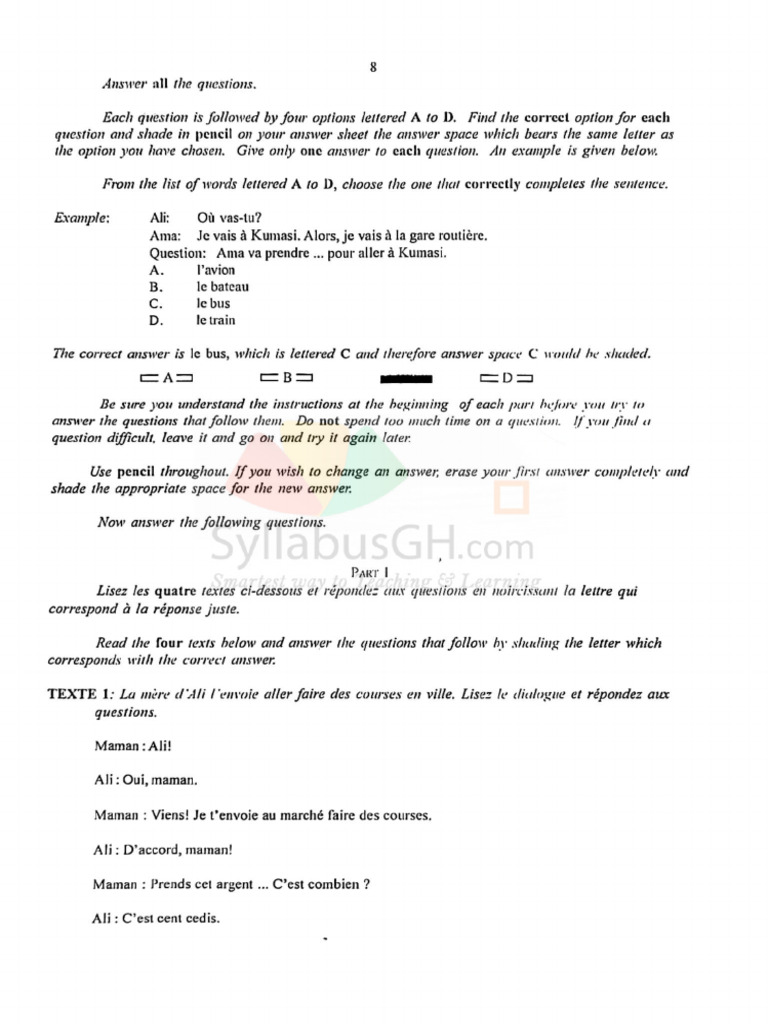 2024 Bece French 1 | PDF
