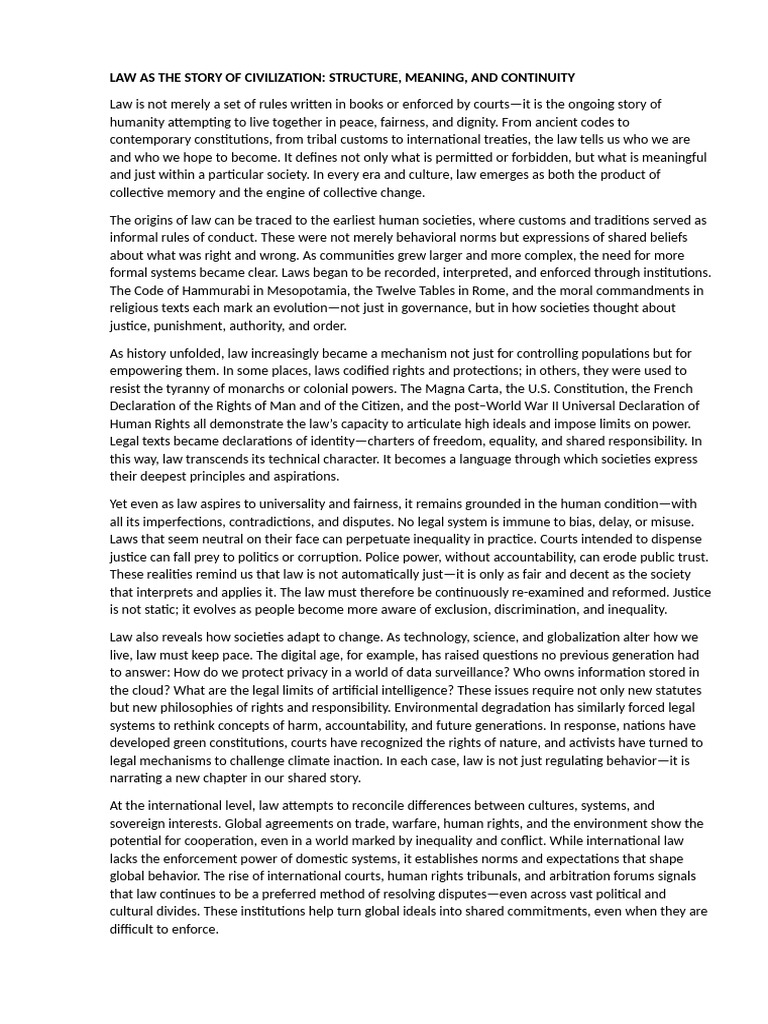 Law As The Story of Civilization | PDF | Justice | Crime & Violence