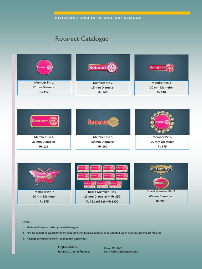 Rotaract Interact Catalogue 25 26 | PDF | Clothing | Softlines (Retail)