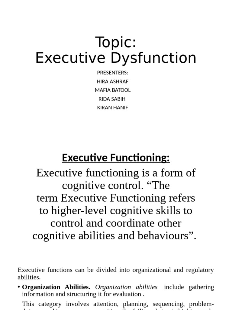 Final Neuro Presentation | PDF | Executive Functions | Prefrontal Cortex
