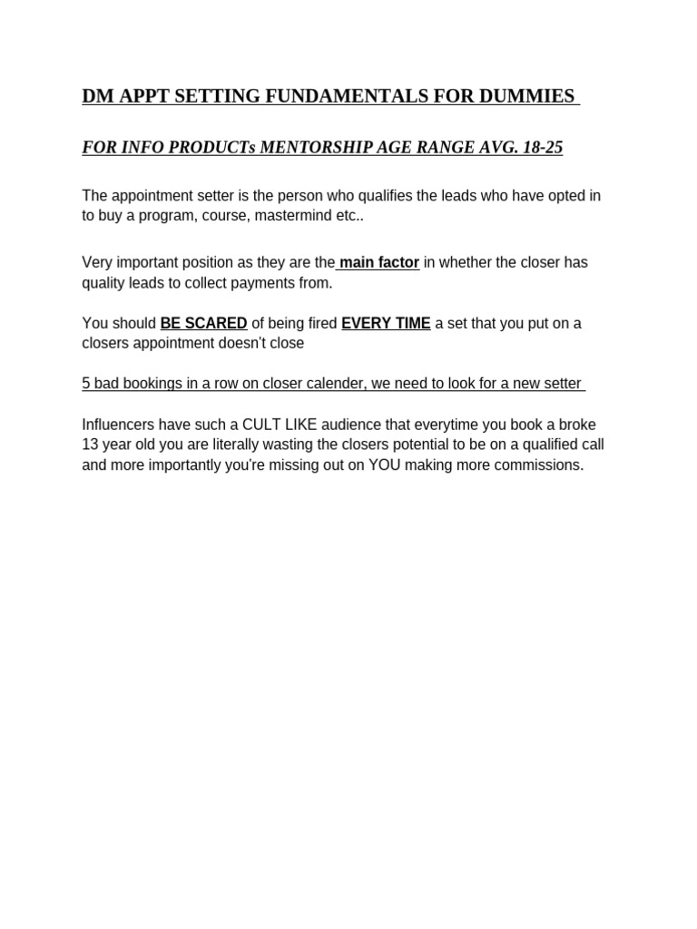 DM Appointment Setting Essentials | PDF