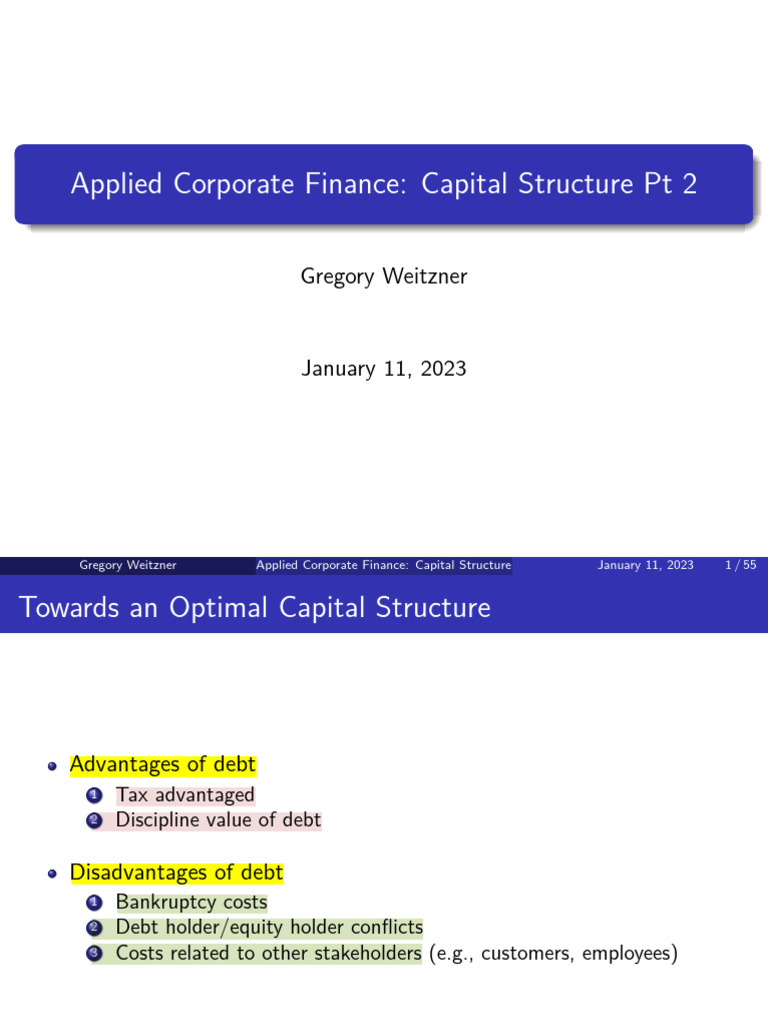 L2 - Capital Structure PT 2 | PDF | Capital Structure | Bankruptcy