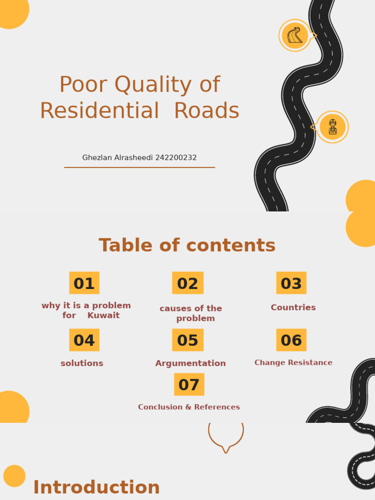 Poor Quality of Residential Roads | PDF | Road