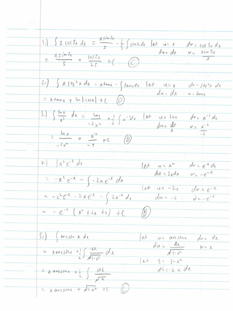 Integration Calc C Test Review Packet | PDF