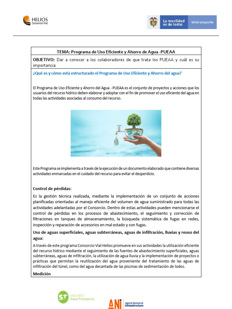 Charla 05 Agosto 2022 PROGRAMA DE USO EFICIENTE Y AHORRO DEL AGUA | PDF | Agua | Recursos hídricos
