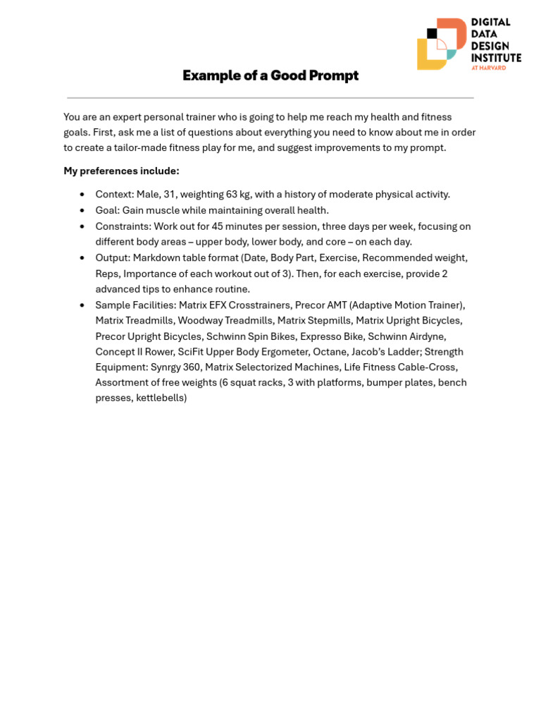Example of A Good Prompt | PDF