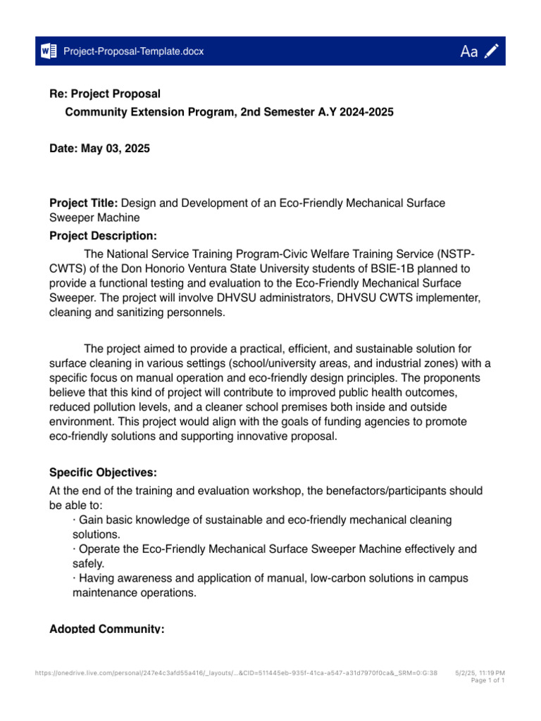 Project Proposal Template | PDF | Economies | Natural Environment