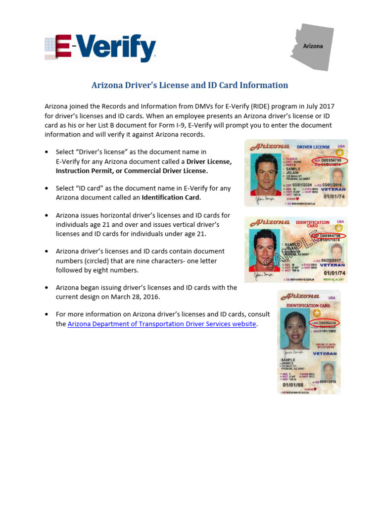 Arizona Driver's License ID Guide | PDF