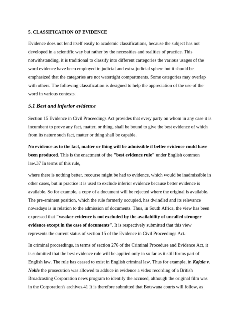 Classification of Evidence notes2024 | PDF | Hearsay | Witness