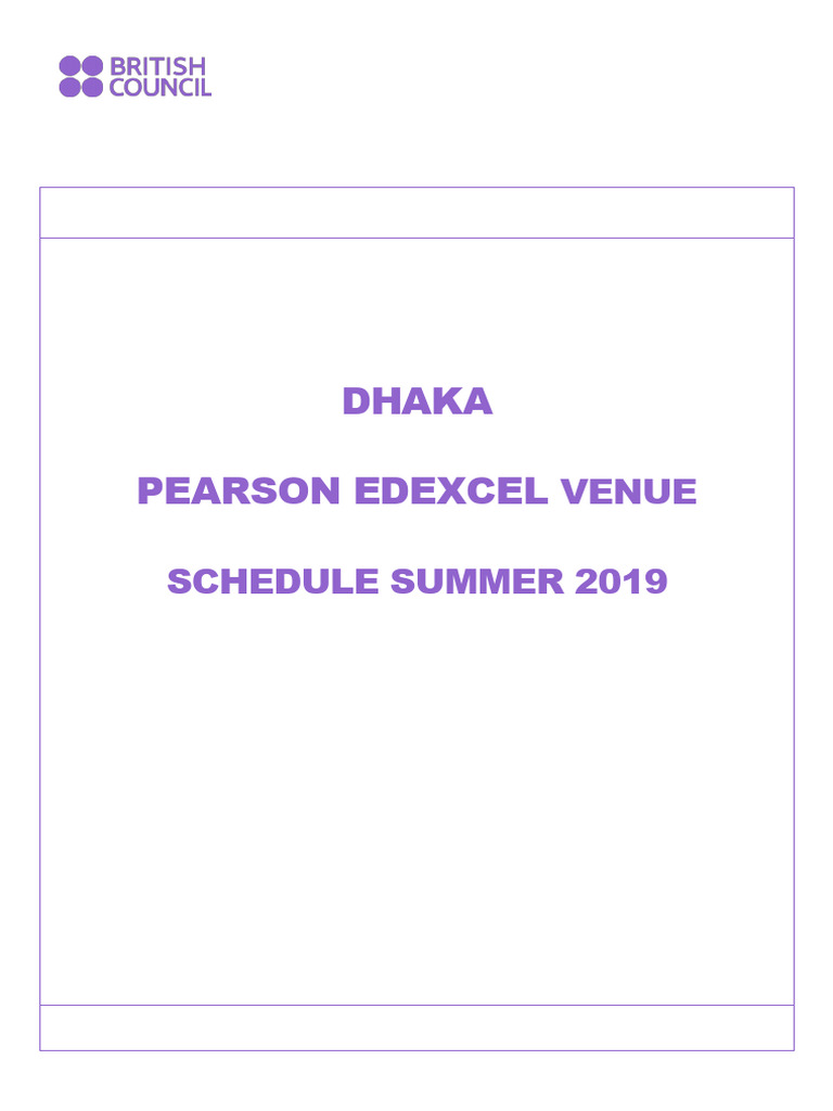 Dhaka Pearson Edexcel Venue Details - June 2019 0 | PDF