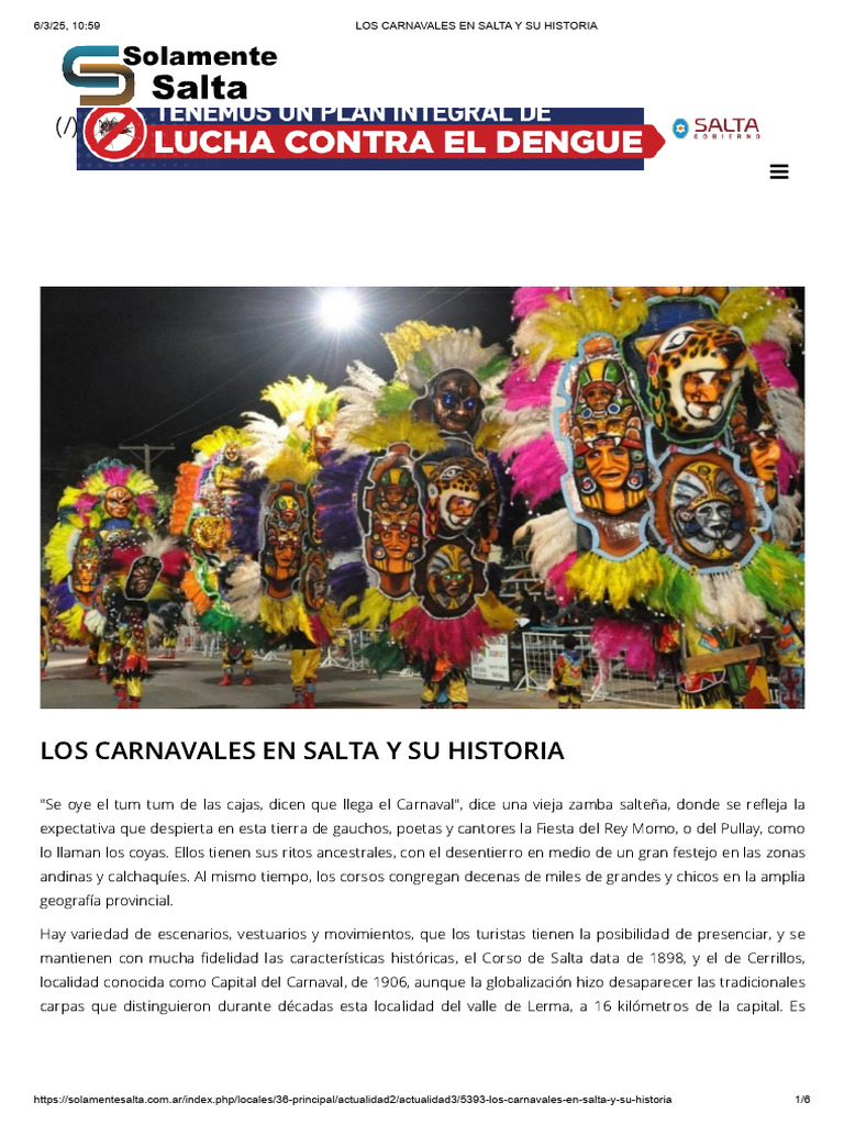 Los Carnavales en Salta y Su Historia | PDF | Carnaval | Observancias de febrero