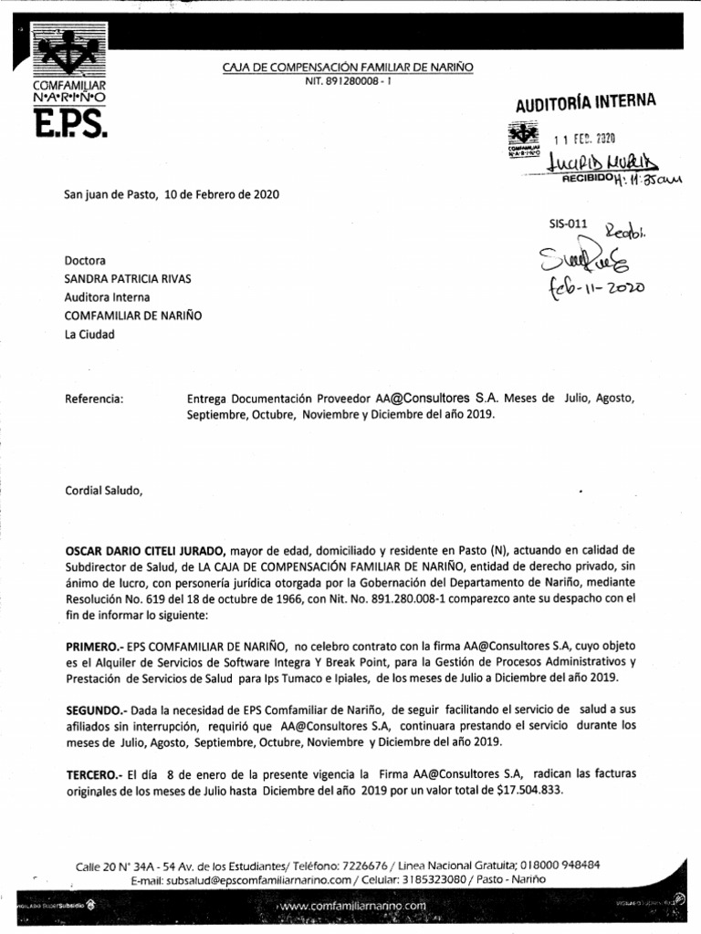 Dctos a&a Consultores Nit 800076093 | PDF