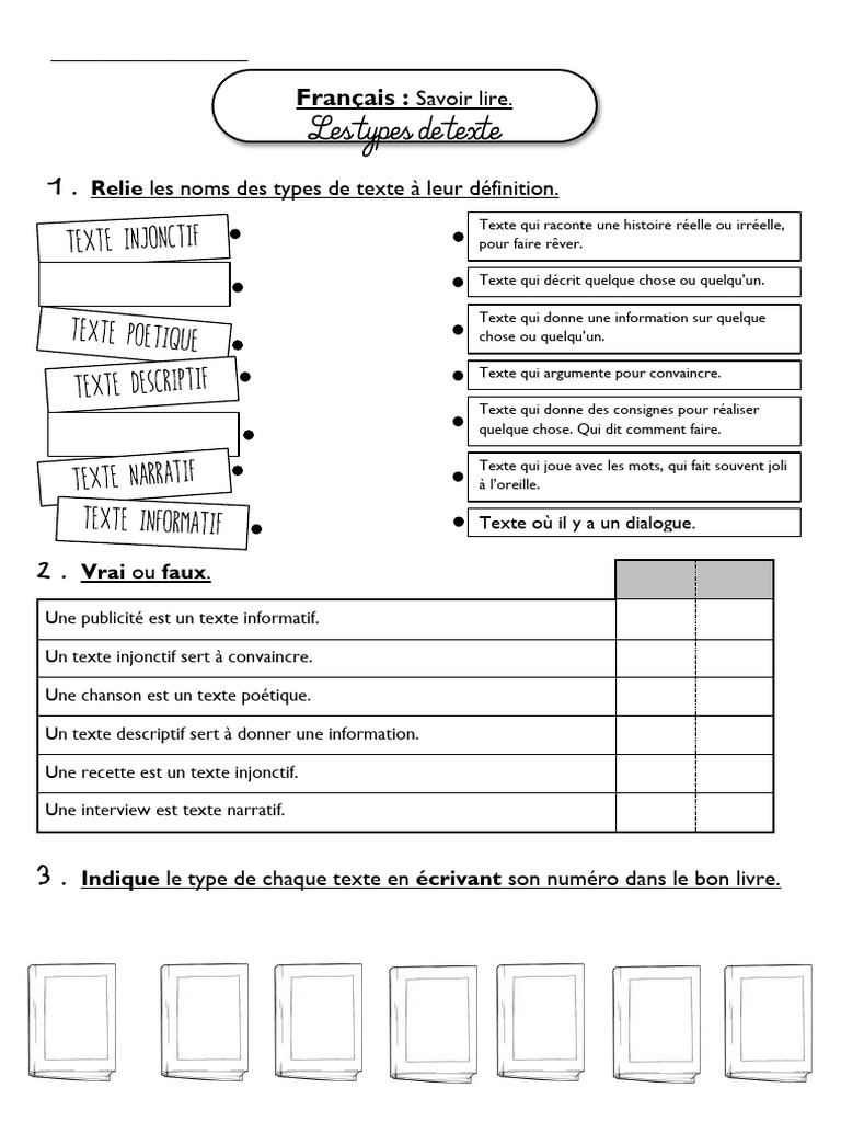 Exercices sur les types de textes | PDF