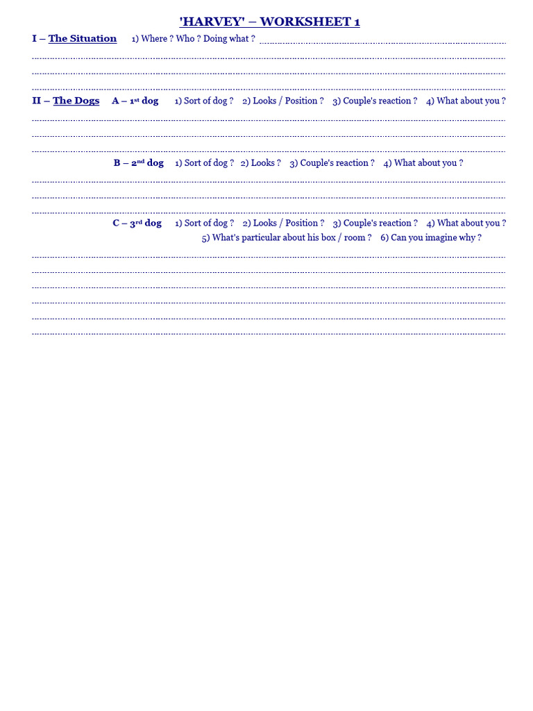 Harvey - Worksheet 1 | PDF