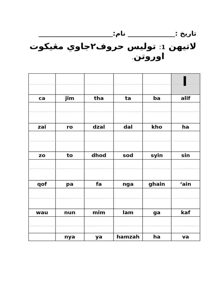 Latihan Kenal Huruf Hijaiyyah | PDF