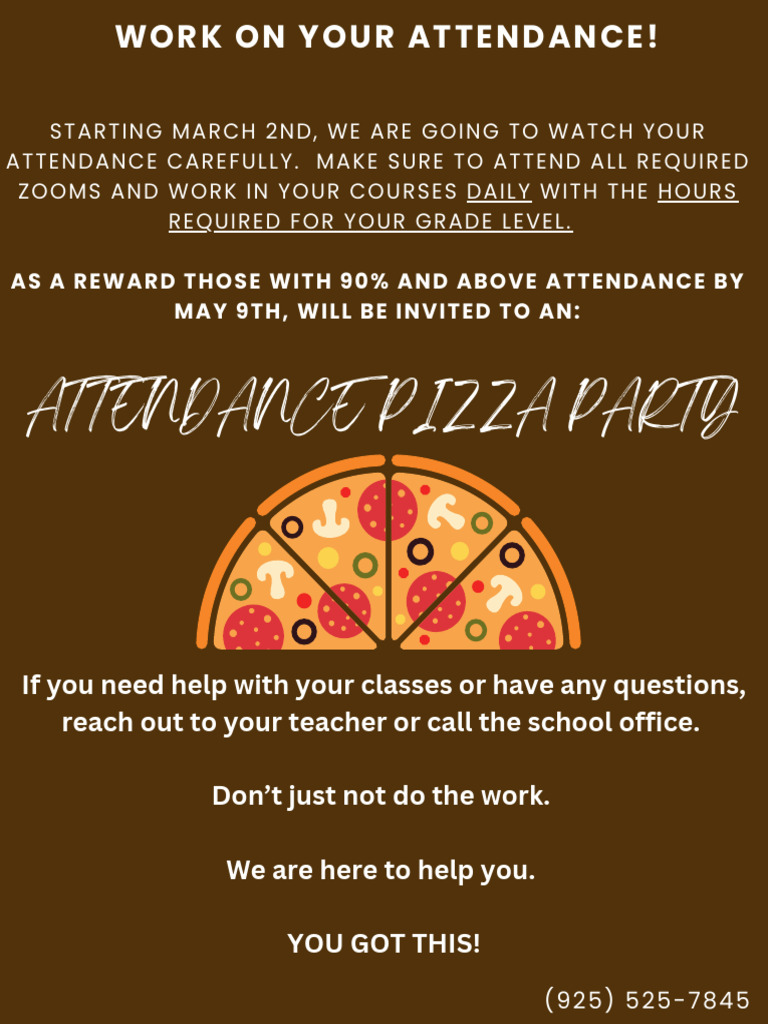 Attendance Pizza Party | PDF