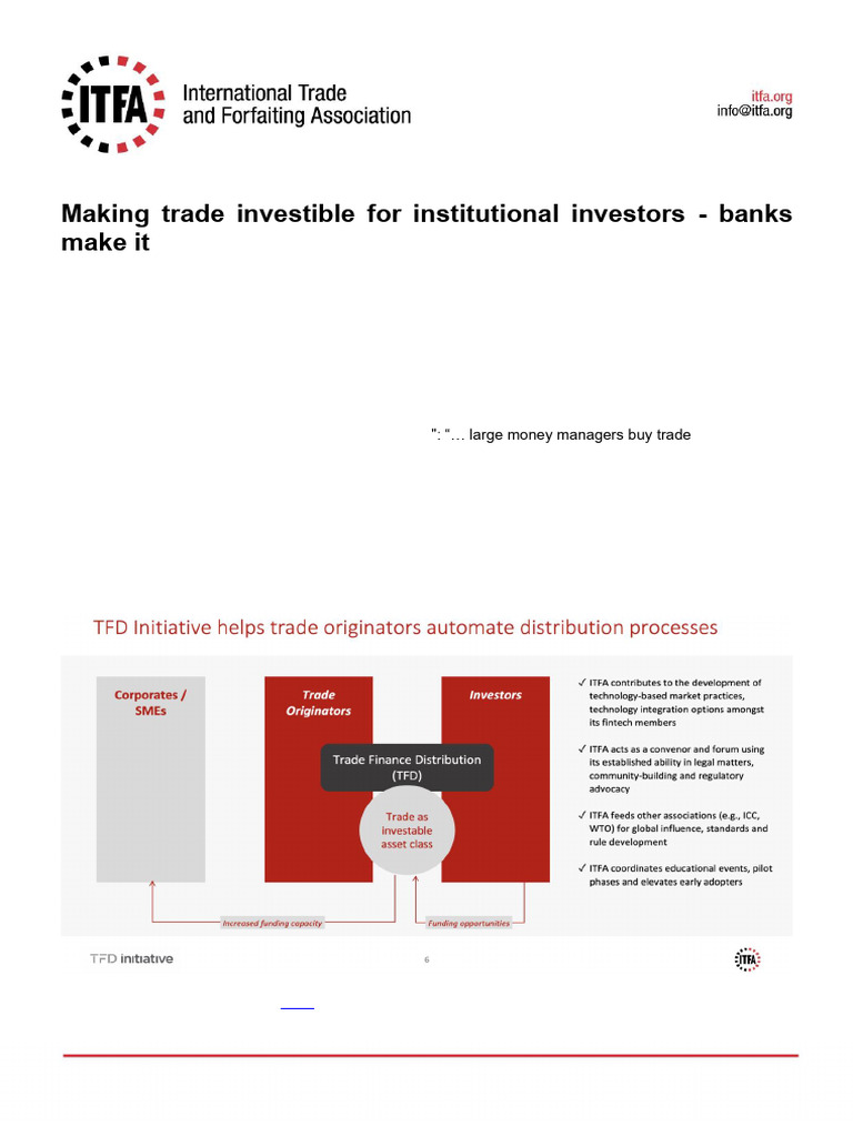 Making Trade Investible For Institutional Investors Banks Make It Dec ...