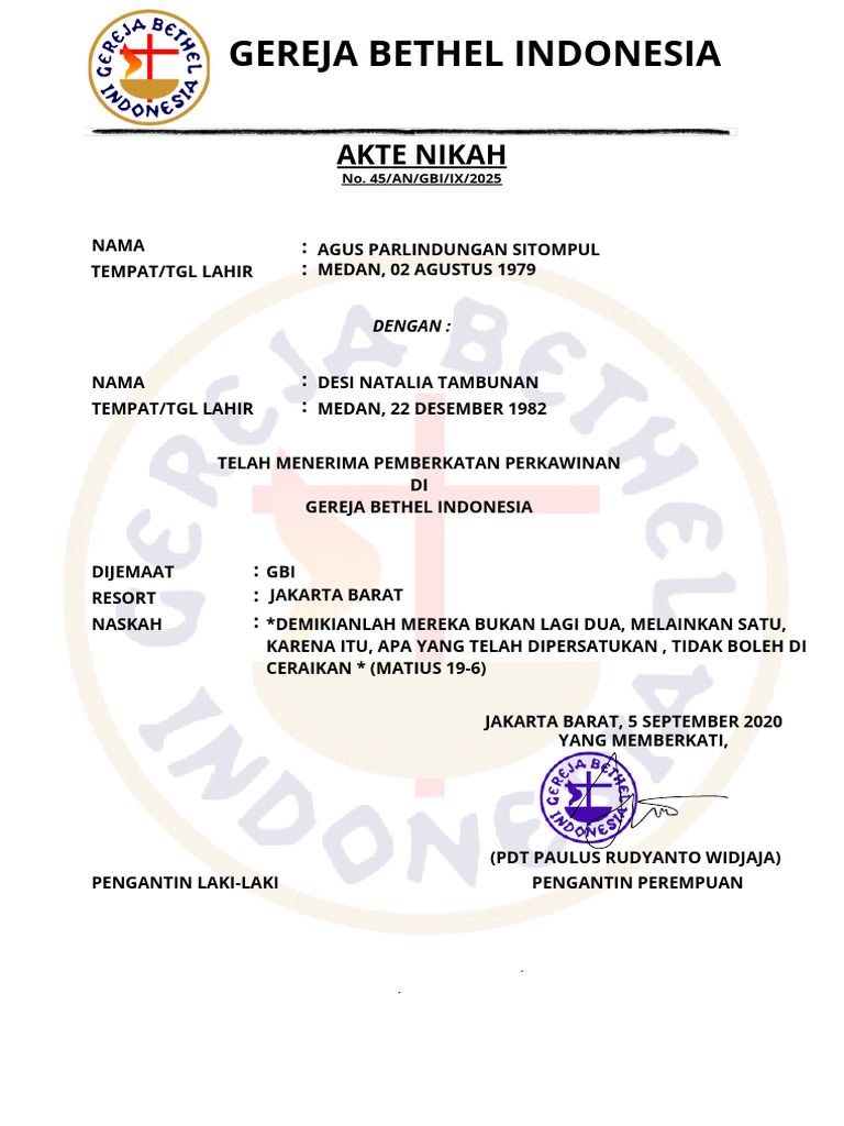 Akte Nikah Siri - 20250506 - 041730 - 0000 | PDF