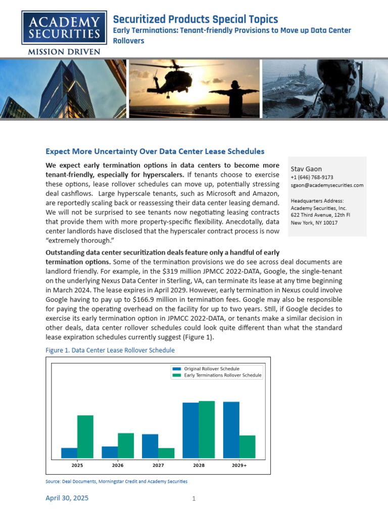 Data Center Lease Terminations | PDF | Lease | Securitization