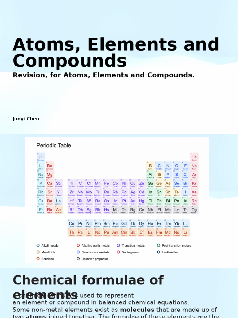 Atoms, Elements and Compounds | PDF