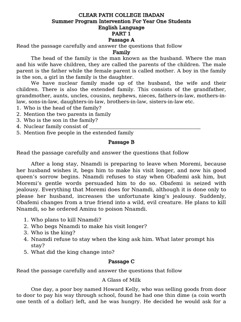 English Intervention Questions | PDF | Adjective