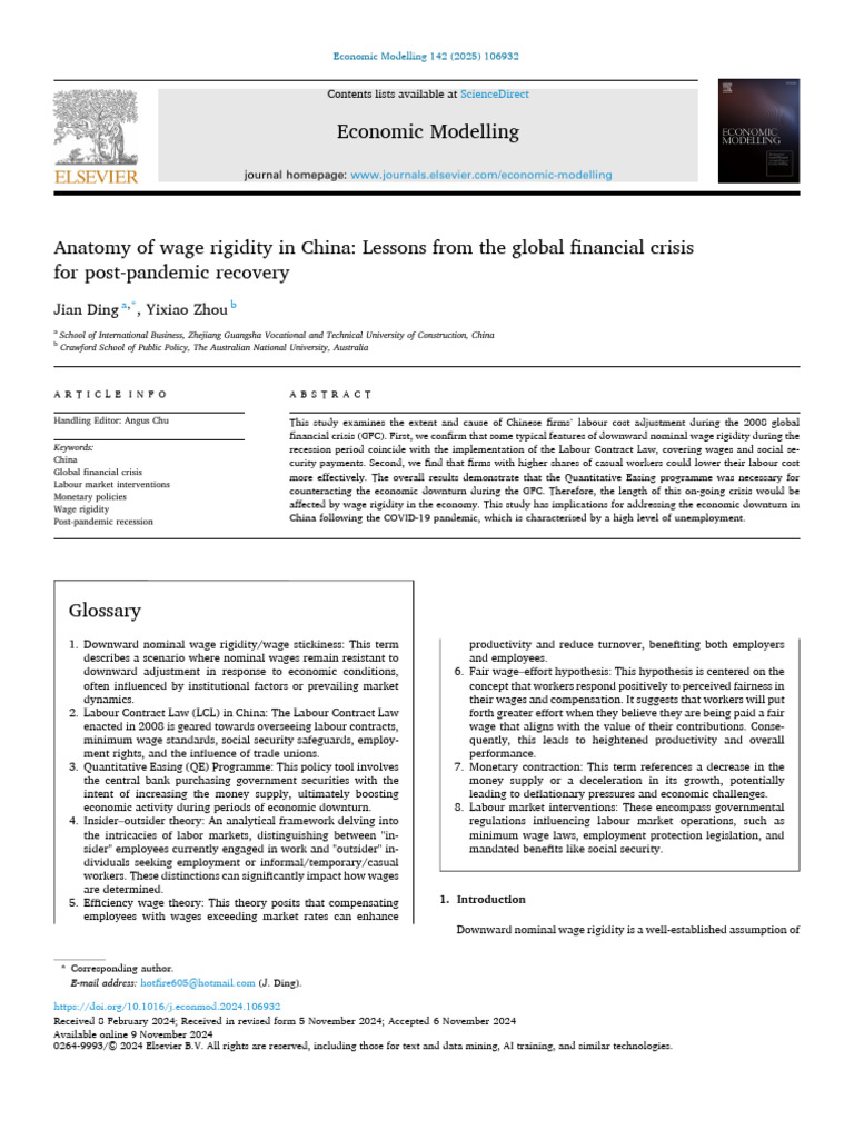 Wage Rigidity in China's Labor Market | PDF | Employment | Labour Economics