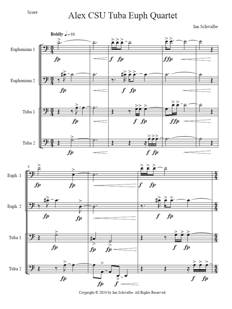Alex CSU Tuba Euph Quartet 1:8 Score - Score | PDF