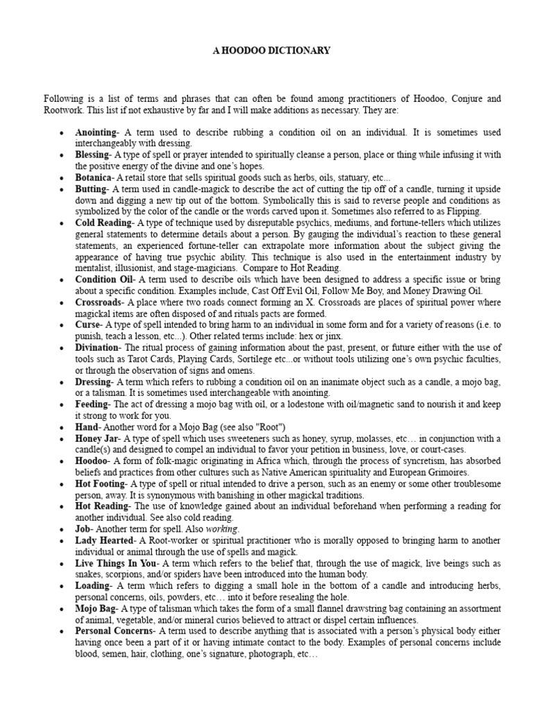 Hoodoo Terminology Explained | PDF | Veneration Of The Dead | Anthropology