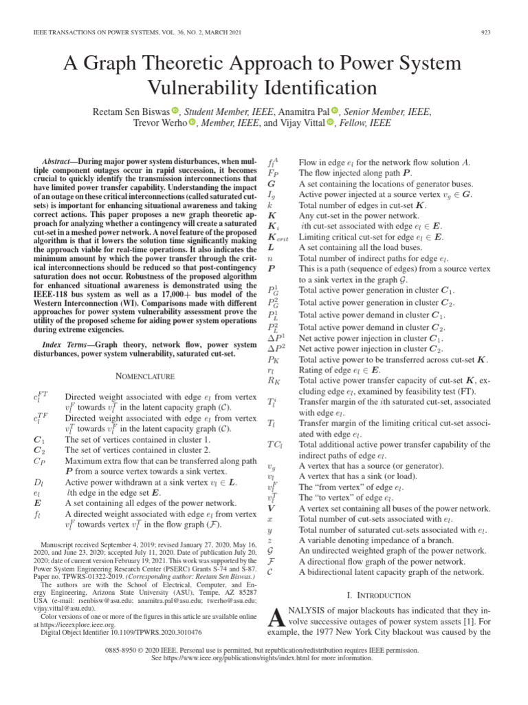 A_Graph_Theoretic_Approach_to_Power_System_Vulnerability_Identification | PDF | Discrete ...