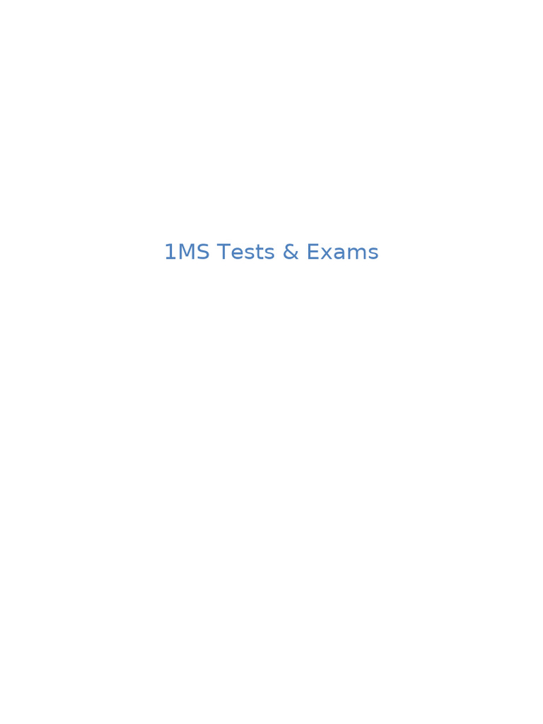 Tests and Exams 1MS 2024 | PDF