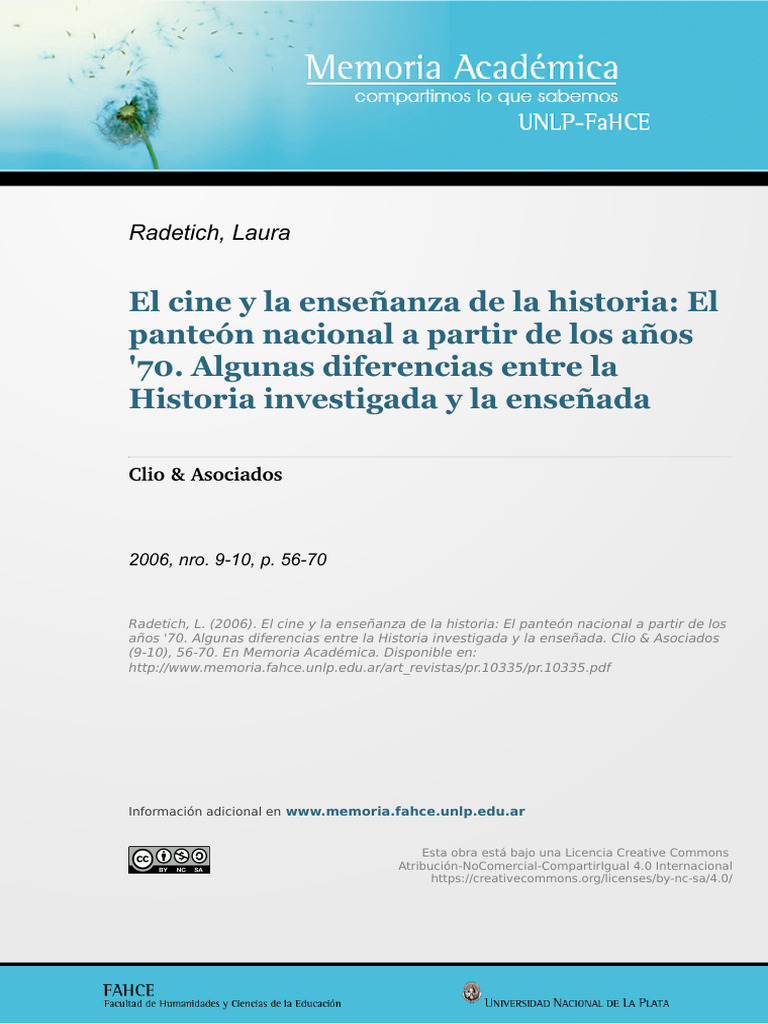 Radetich Laura El Cine y La Enseñanza de La Historia | PDF | Enseñando ...